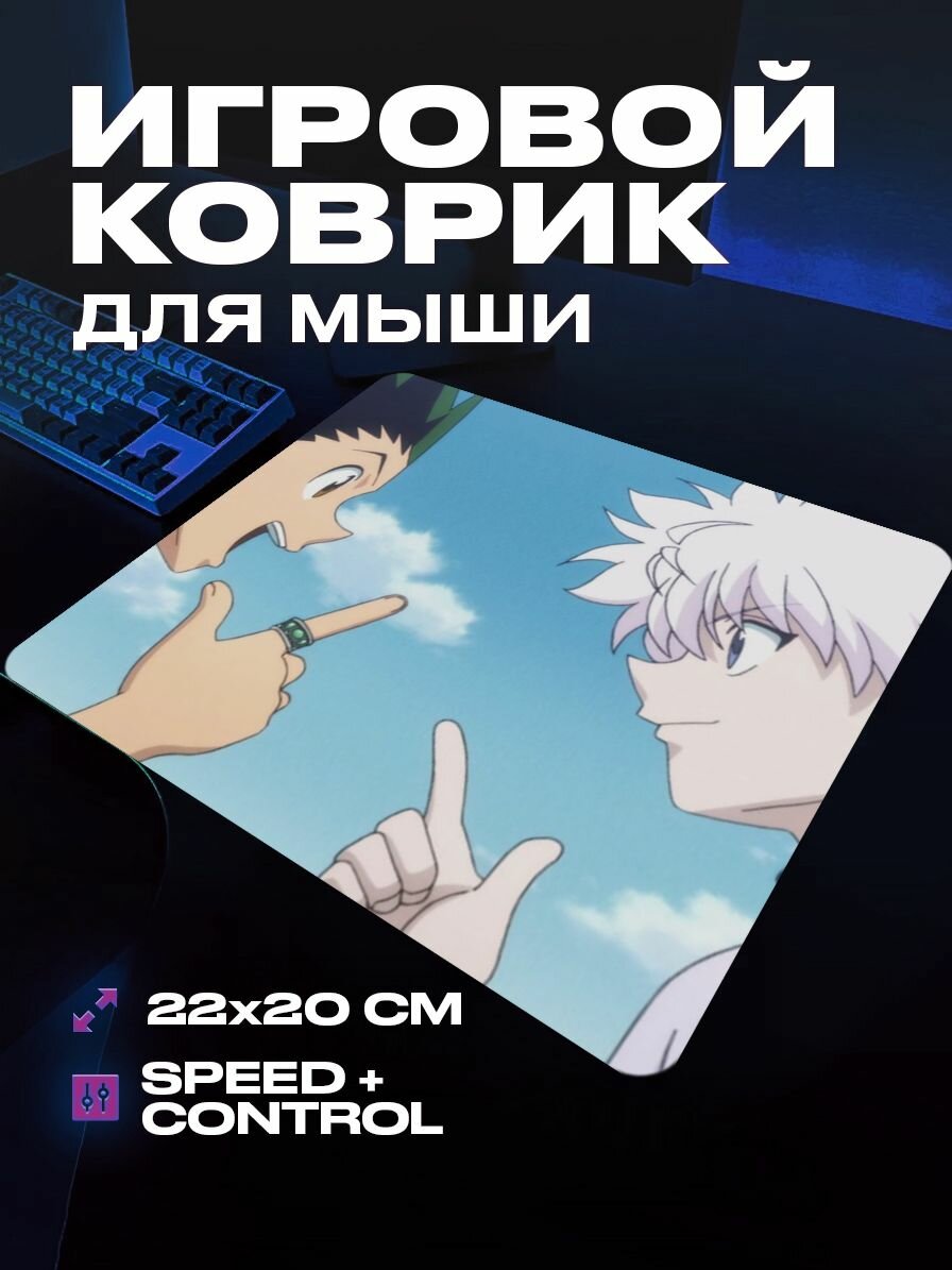Коврик для мыши игровой Охотник х Охотник 22 на 20 аниме
