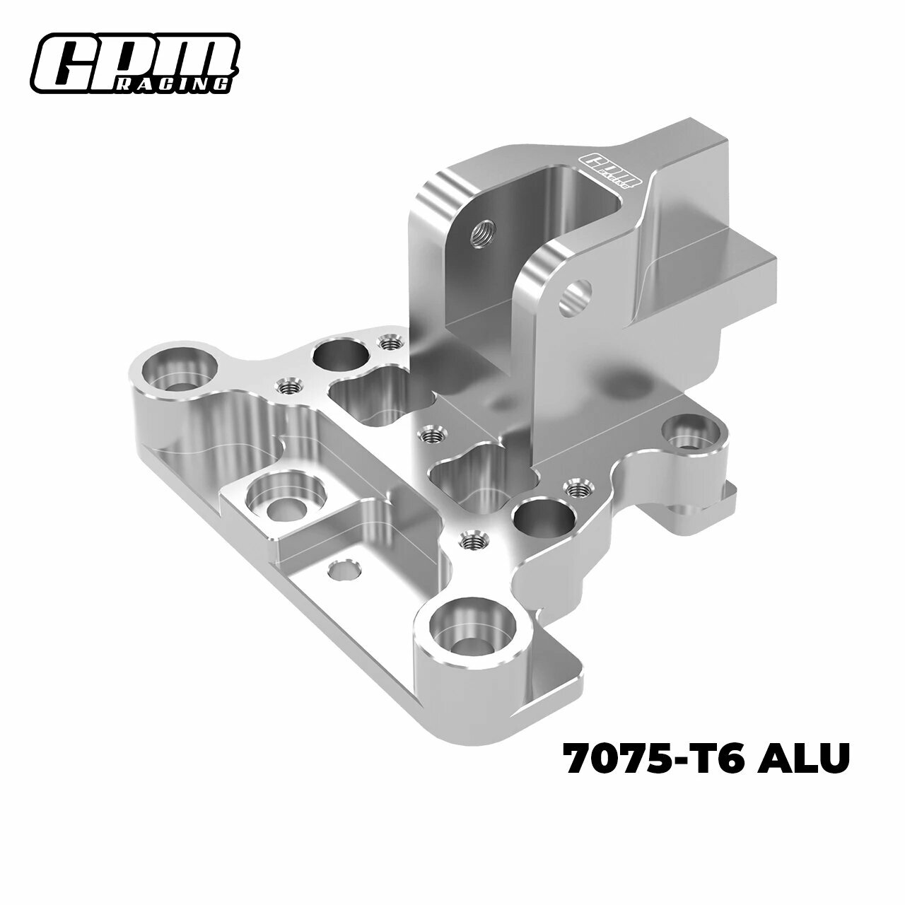 Переднее крепление центральной скобы GPM 7075 для ARRMA 1/8 Kraton 6S EXB Notorious V6 серебро