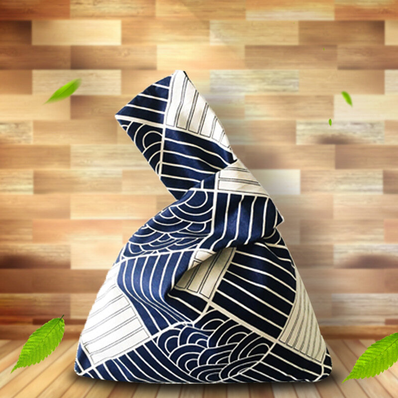 [Qian Li] Сумка для одежды в японском стиле сумка для хранения с вышивкой, винтажный Кошелек для монет ручной работы в