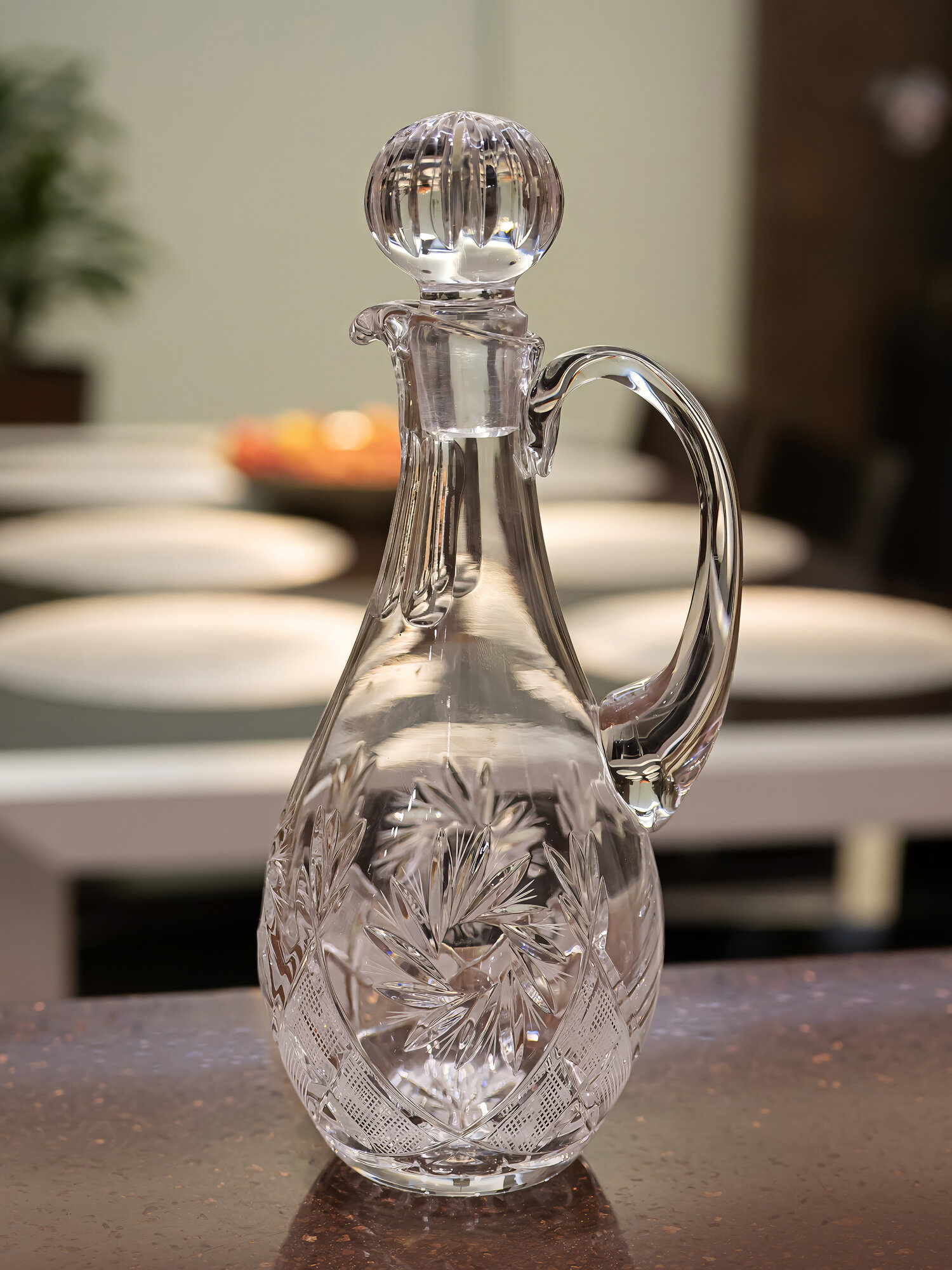 Хрустальный графин с крышкой и ручкой для водки/вина/коньяка - 750 мл, Неман 1000/1, 6207/0,75л