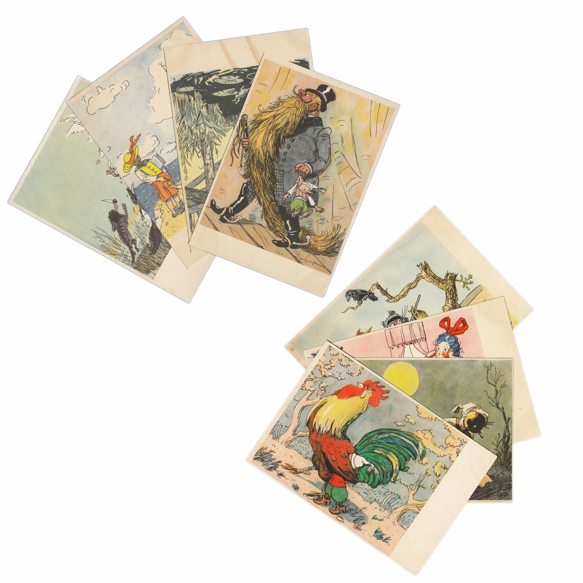 Набор открыток Золотой ключик или приключения Буратино 8 штук Художник Каневский А М