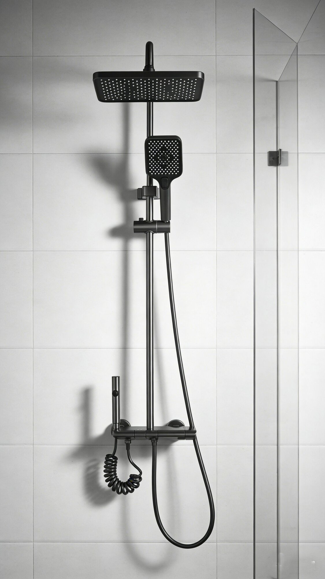 Душевая стойка Ceruttispa SALVI, матовая графит, с тропическим душем