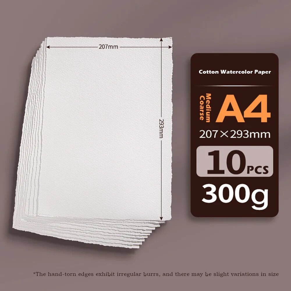 Хлопковая акварельная бумага A4/A5/A6, края ручной работы A4