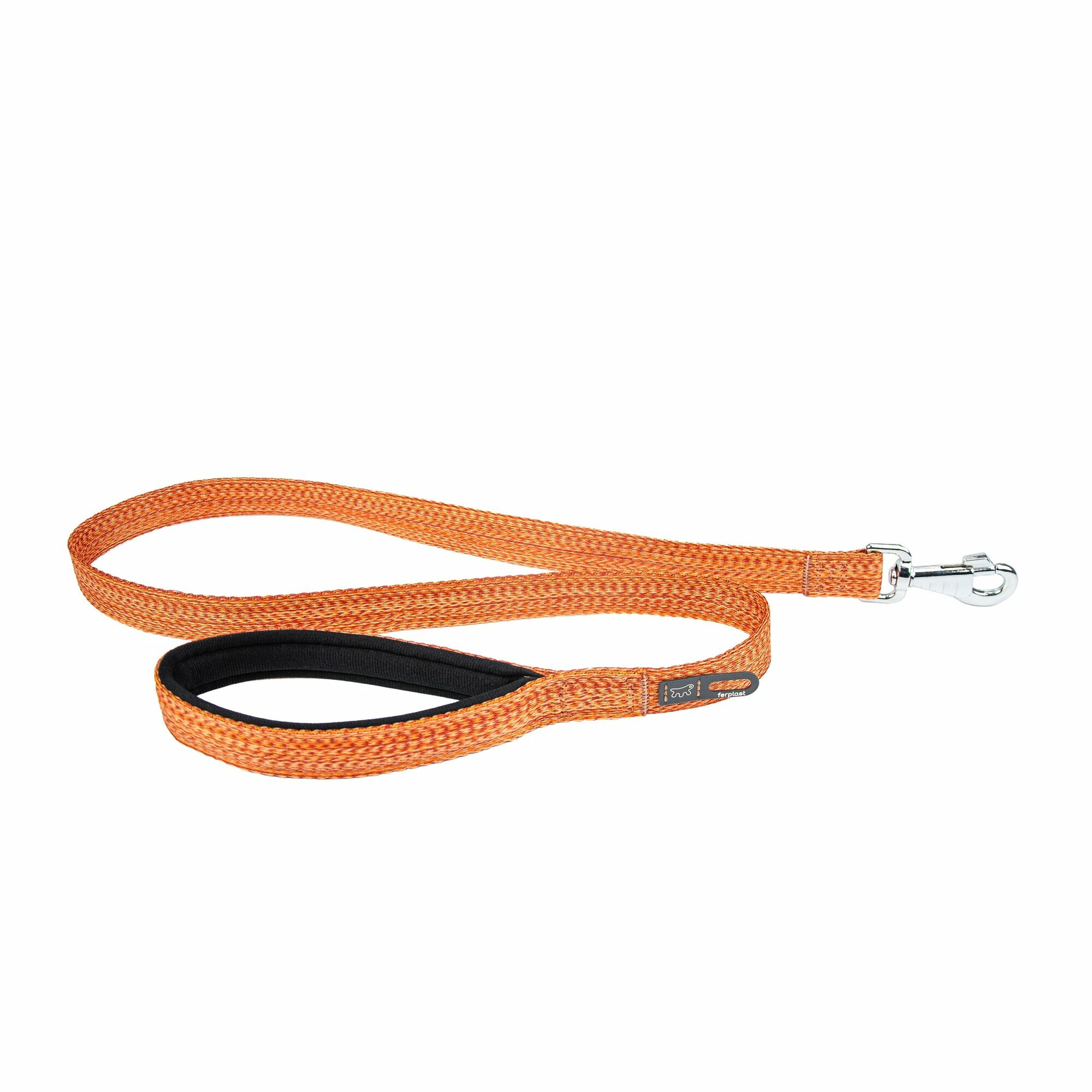 Поводок Ferplast GREENER SOFT G25/120 эконейлон, с мягкой ручкой и держателем для пакетов, оранжевый