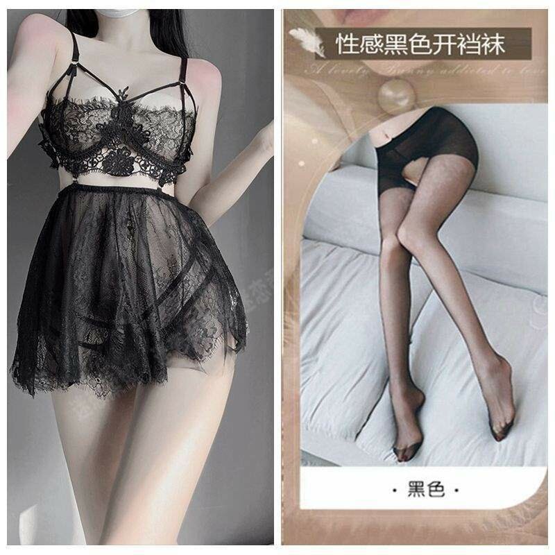 Сексуальное страстное облегающее ночное платье с вышивкой, ультракороткое, с открытым декольте, комплект нижнего белья с кружевной отделкой