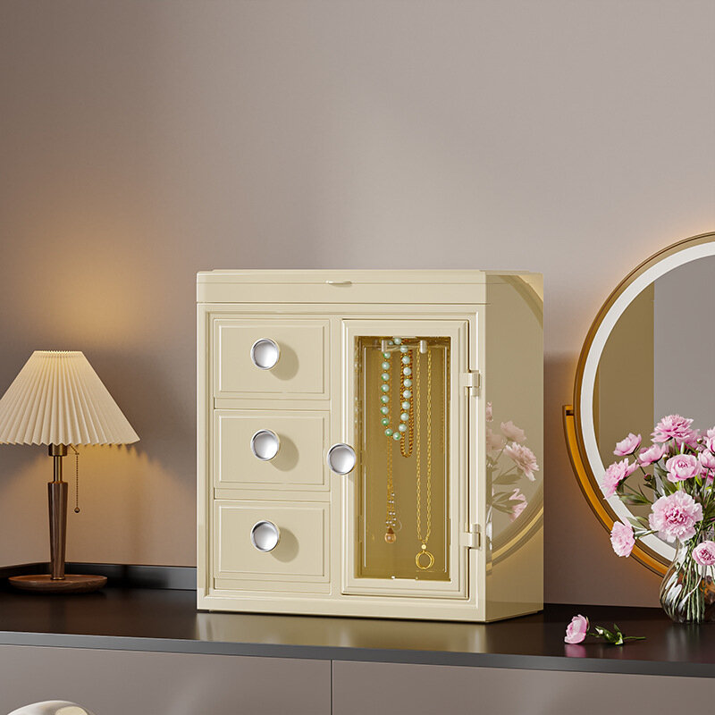 Домашняя высококачественная легкая роскошная шкатулка для ювелирных изделий, изысканная многослойная ручная ювелирная шкатулка для золотых серег и ожерелий, большая вместимость, настольная коробка для хранения