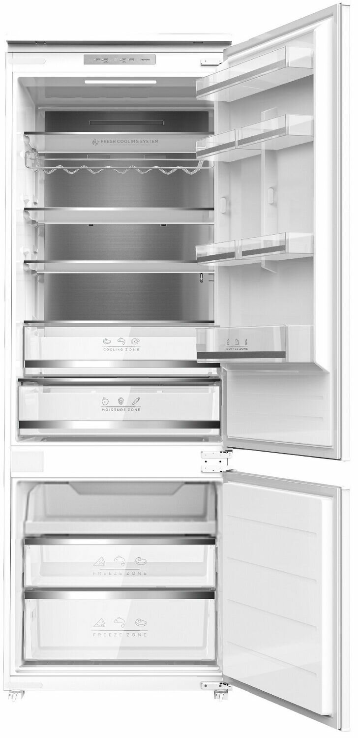 Холодильник встраиваемый Korting KSI 19755 CFNF No Frost, 194x70 см, стенка Cold Metal