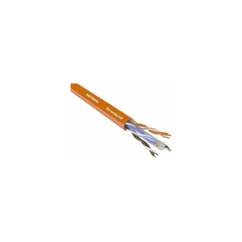 Кабель витая пара NETRON U/UTP Cat 5e ZH нг(А)-HF 4x2x0,52 325178, медный несгораемый LSZH, внутренний монтаж