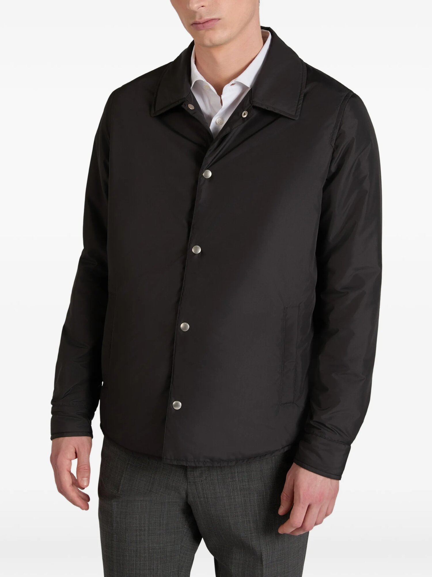 Куртка Slowear Padded shirt jacket, размер 56, black/black — фото 1