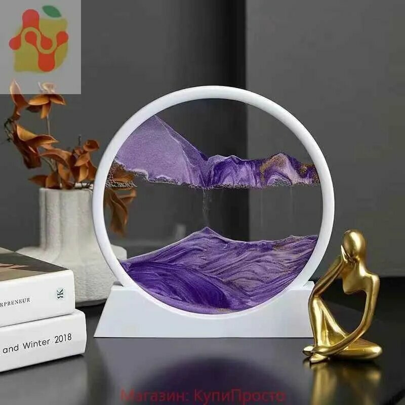 Картина песочная 3D интерьерная в белый рамке / Песочные часы антистресс / подарк