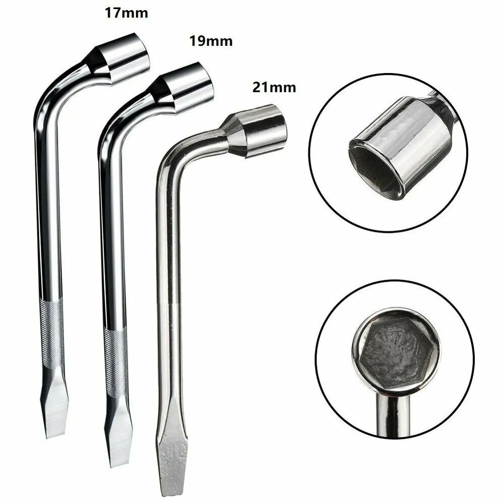 Ключ для колес 17/19/21 мм, сверхмощный шестигранный гаечный ключ для колесных болтов, автомобильный ручной инструмент