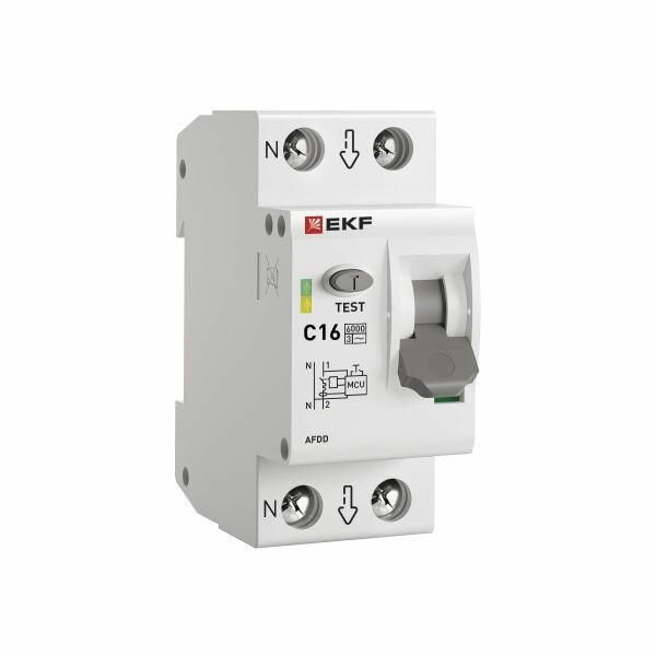 Устройство защиты от дугового пробоя EKF устройство защитного отключения, однополюсный с нейтралью, 16 А, характеристика C, 6 кА