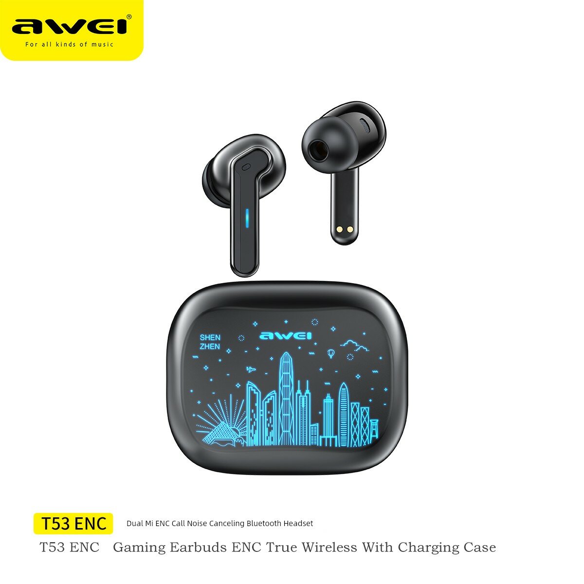Версия для Шэньчжэня беспроводные игровые наушники с HIFI звуком, 7 часов работы, нулевая задержка и шумоподавление ENC