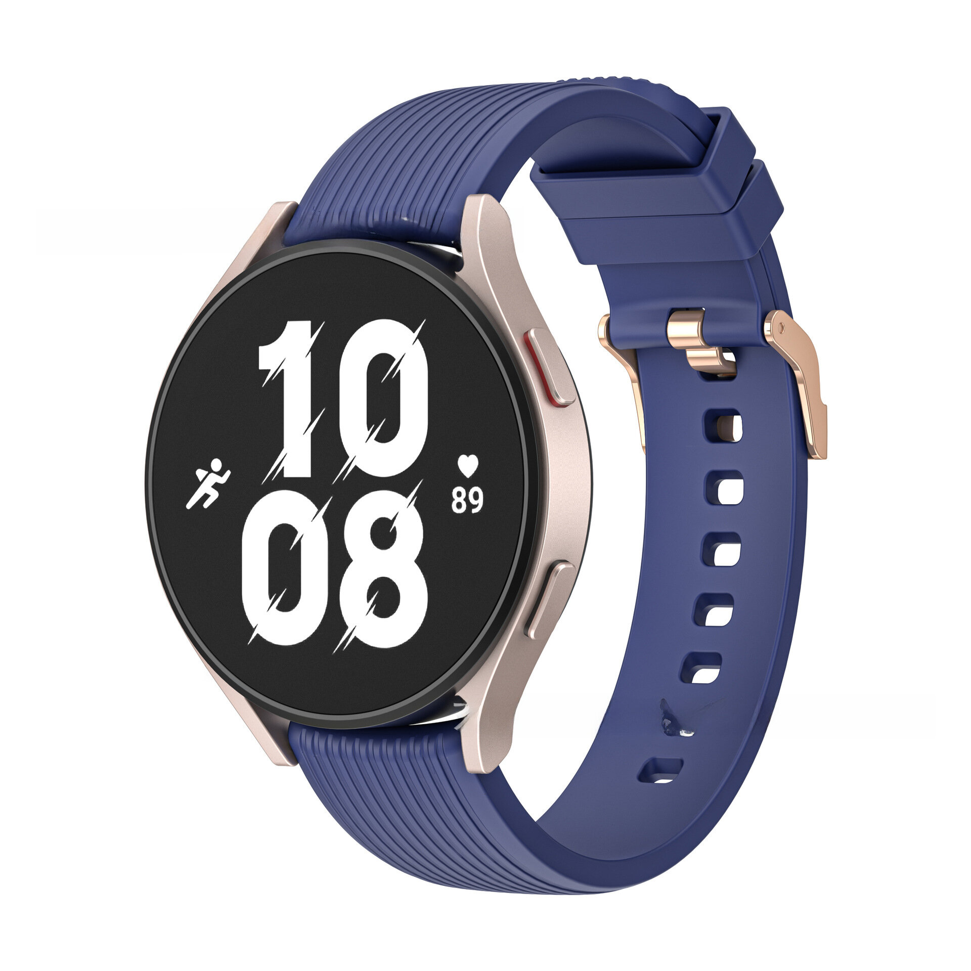 Ремешок, для Samsung Galaxy Watch 4/5/Pro и Huawei, силиконовый, 20мм, темно-синий