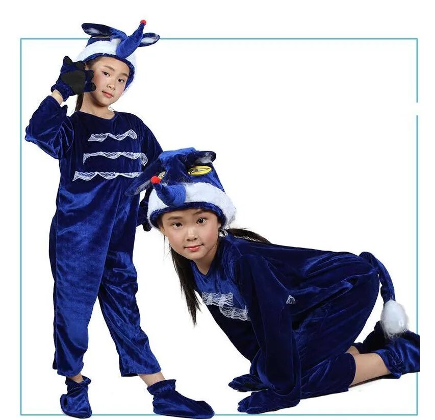 Детский вельветовый костюм животного KTLPARTY Темно-синий, М, fox