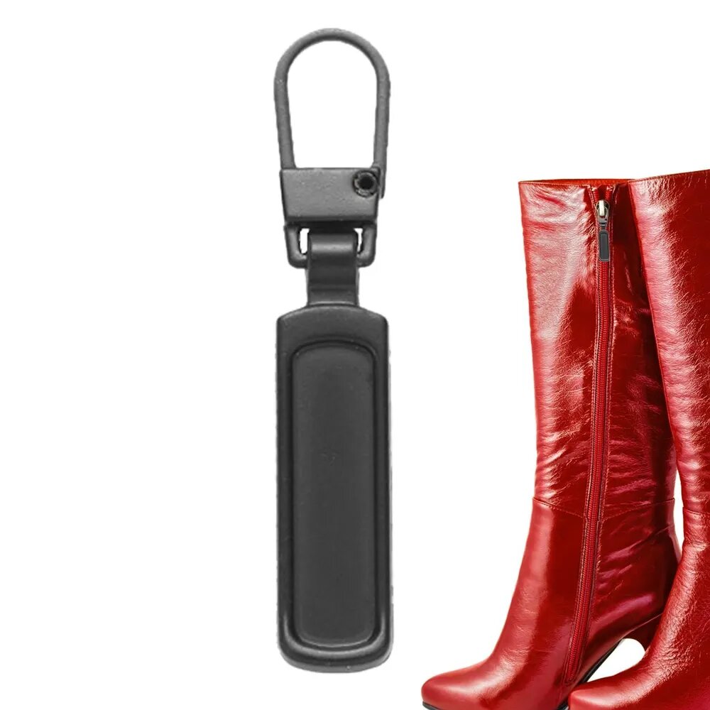 Бегунок для молнии, язычок, зиппер, собачка молнии. 1 шт. Размер 48х8.5 мм. Цвет черный.