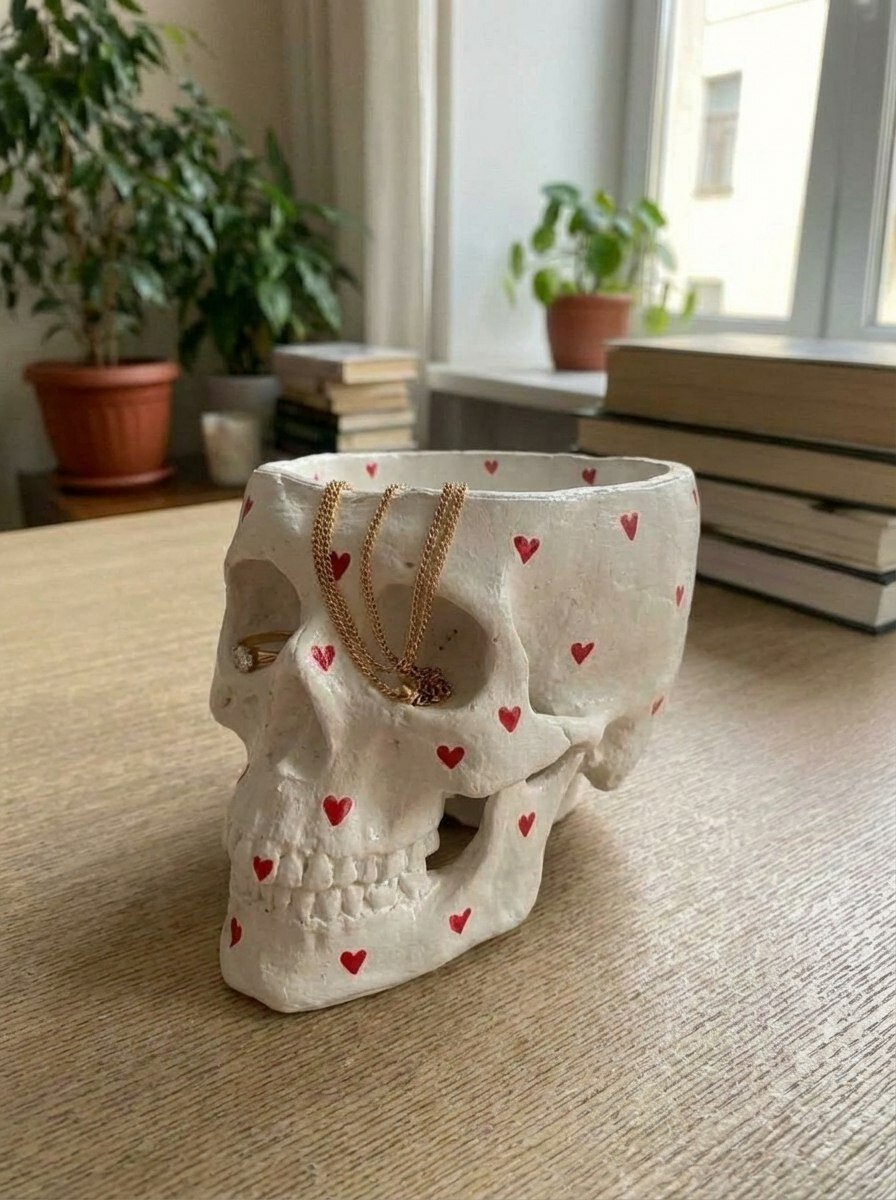 Череп декоративный, конфетница, ключница, кашпо