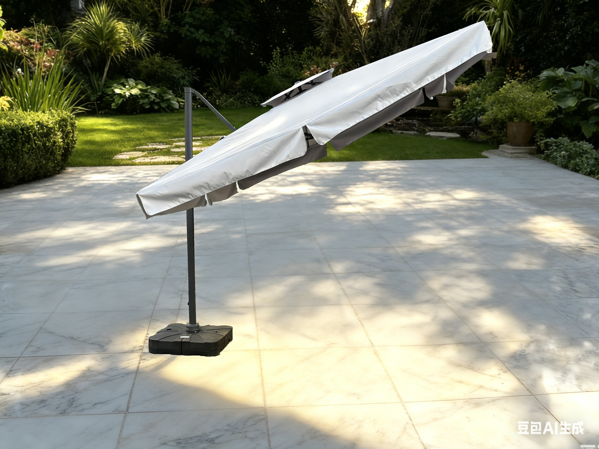 Консольный зонт садовый (водоотталкивающая) в комплекте с базой и утяжелителем Full Comfort - PALMA-XL-PREMIUM (3х4 м)