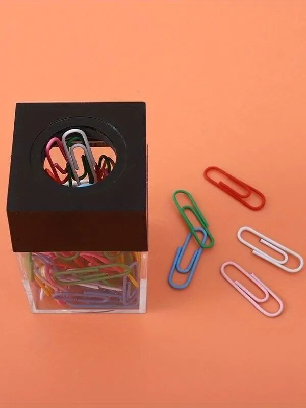 Магнитный держатель для скрепок, креативный, 1 шт, с 18 скрепками, для офиса и школы