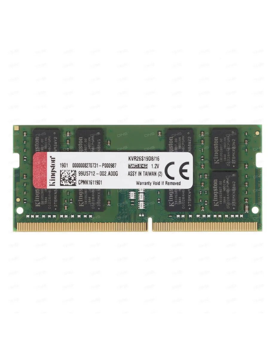 Оперативная память ValueRAM KVR26S19D8/16 16 ГБ SO-DIMM DDR4, 2666
