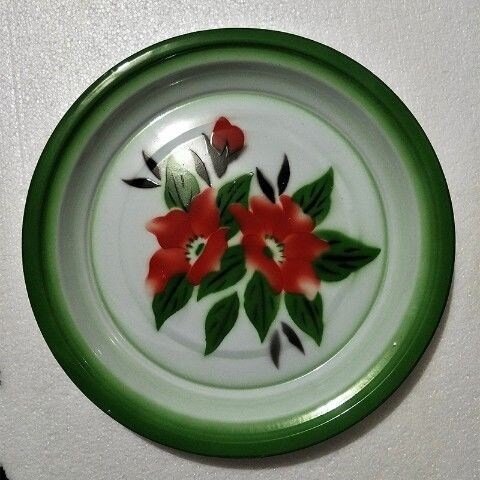 Железная тарелка, старинный поднос для чая, эмалированный поднос, старинный китайский поднос, поднос для супа, тарелка для рыбы, большая тарелка, тарелка для курицы, тарелка для фруктов, тарелка с цветами