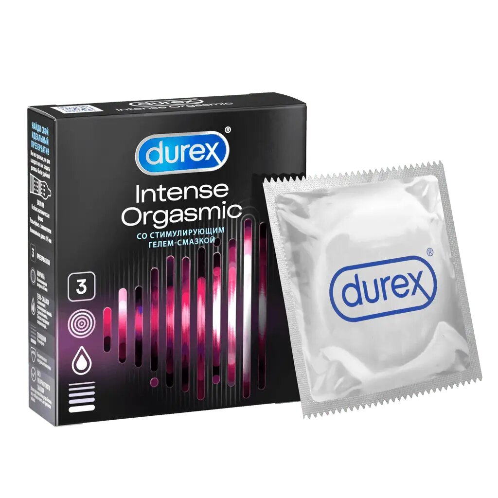 Презервативы Durex Intense Orgasmic с ребристой и точечной структурой 3 шт
