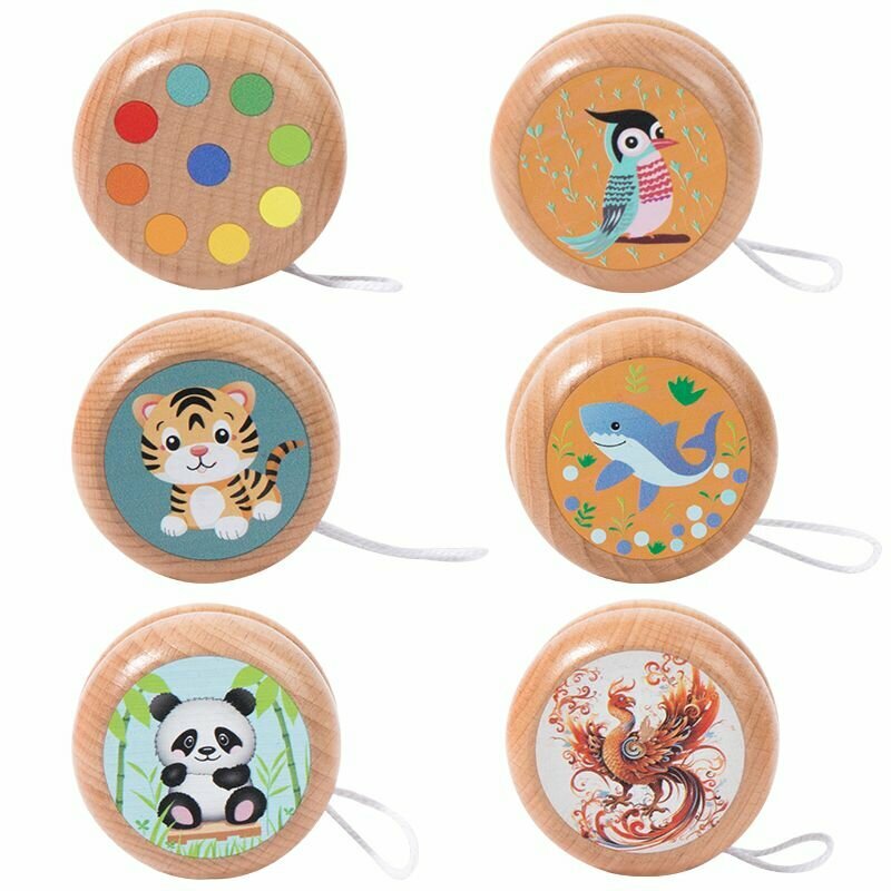 Традиционный деревянный йо-йо для детей, вращающаяся игрушка для мальчиков и девочек, деревянный йо-йо, подарок для школьников