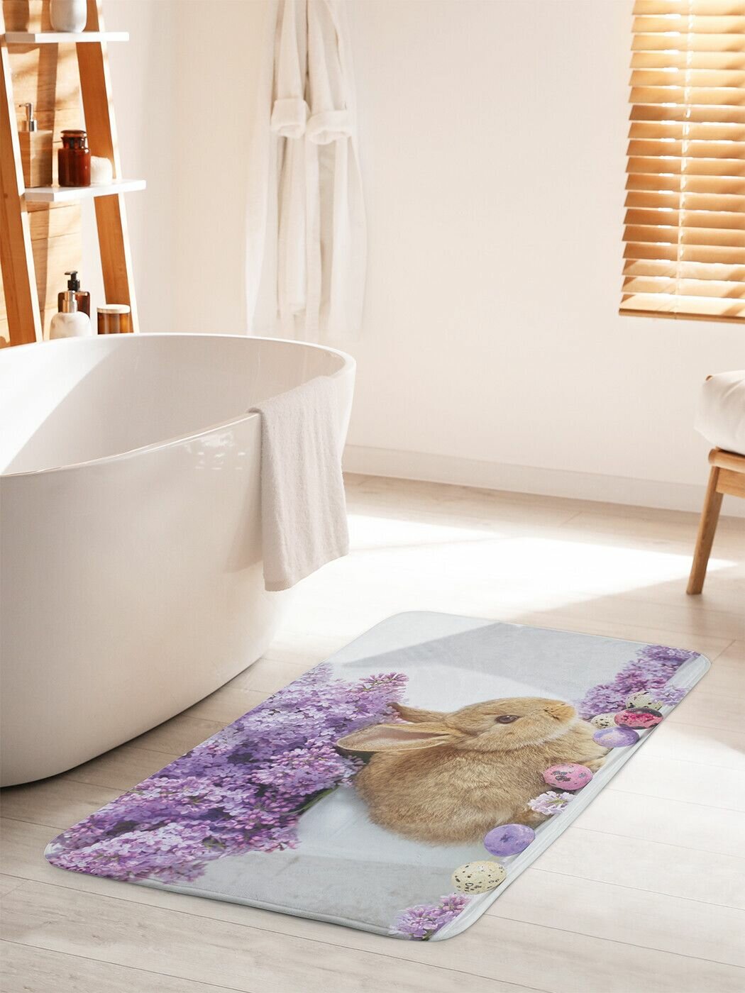 Коврик для ванной комнаты и туалета противоскользящий "Пушистый симпатяга" 60х100 см, JoyArty