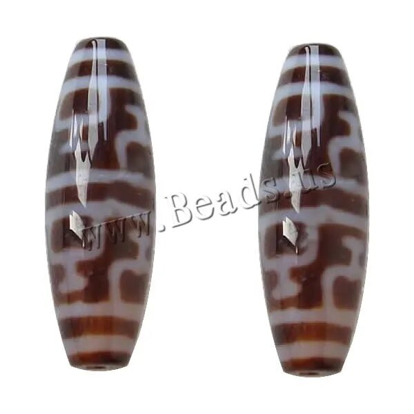 Натуральные бусины Дзи тибетский агат оникс SilverTree 13x38 мм