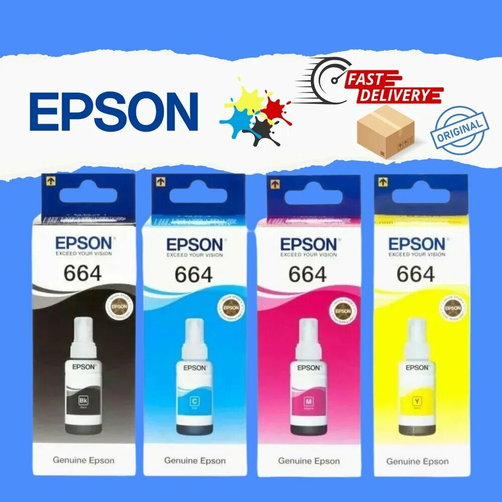 Epson Чернила, оригинал, Набор CMYK, Черный (black), 4 шт