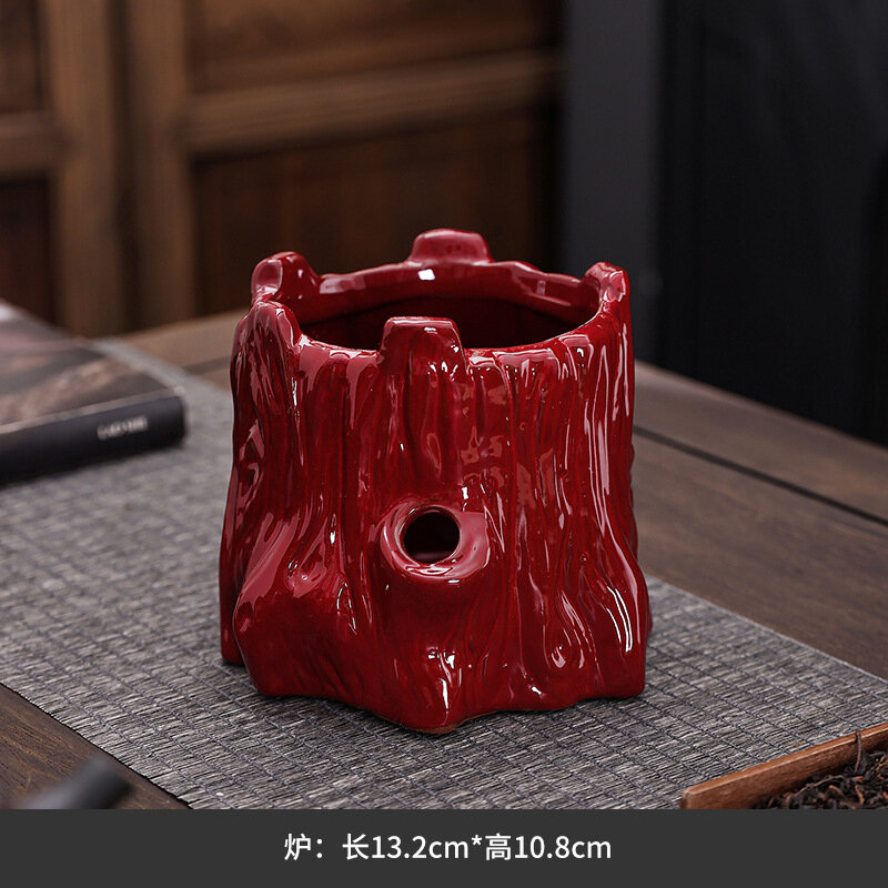 Керамический чайник Fugui Lang с красной ручкой, чайная печь для заваривания, бытовая открытая пламя спиртовая печь, набор для заваривания чая на открытом воздухе, для кемпинга и костра