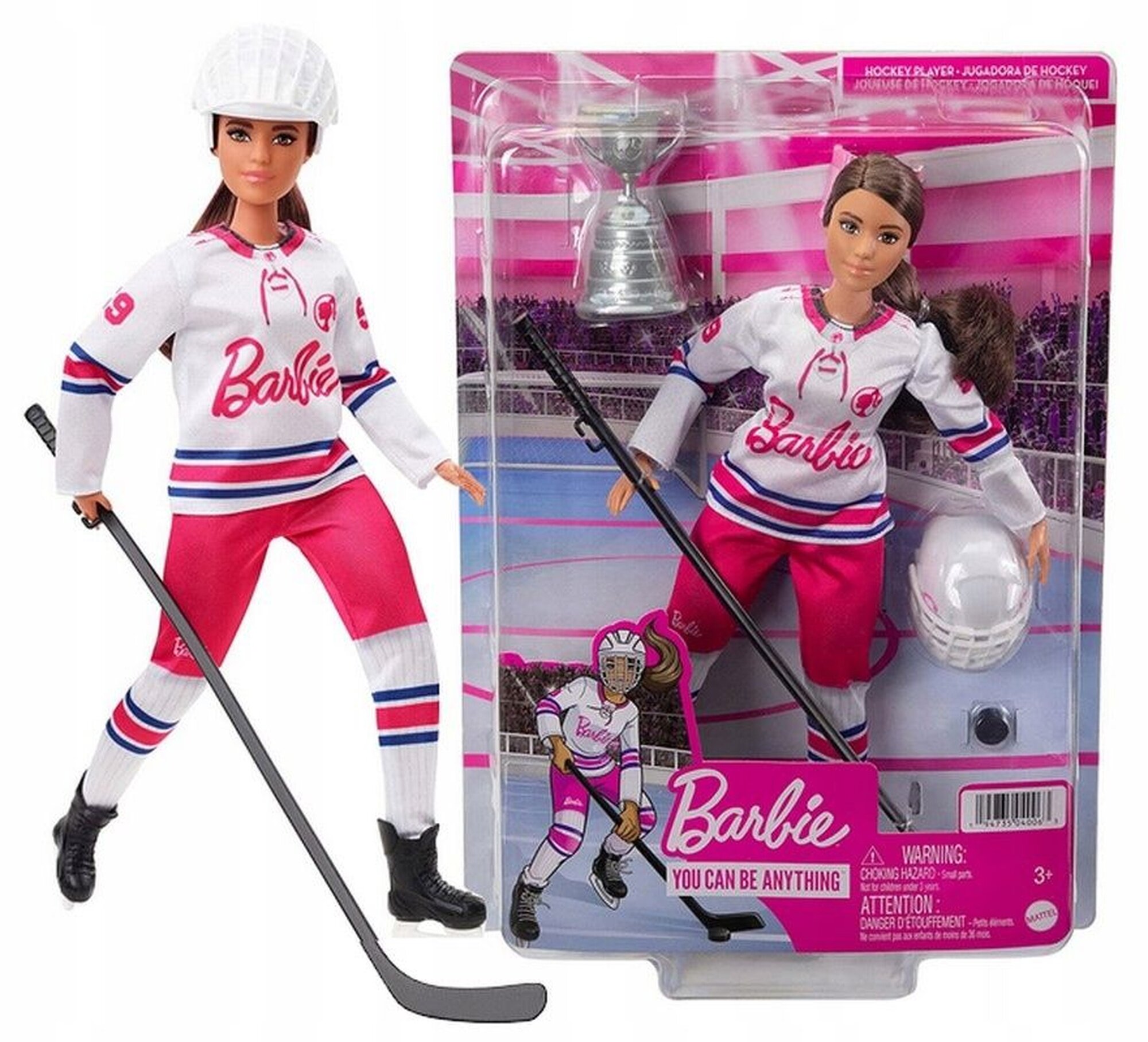 Кукла Mattel Barbie Winter Sports - Кукла хоккеистка + аксессуары - Барби HFG74