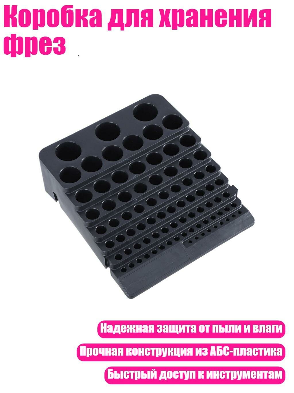 Коробка для хранения фрез, - черная фрезерная коробка