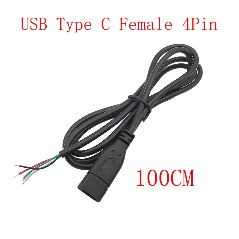 LOCHEUK USB Type C Кабель питания 2/4 контакта 5Pcs, Female 4Pin 1M