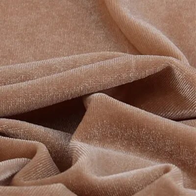 Бархатная велюровая ткань 100% полиэстер Бежевый, Light camel