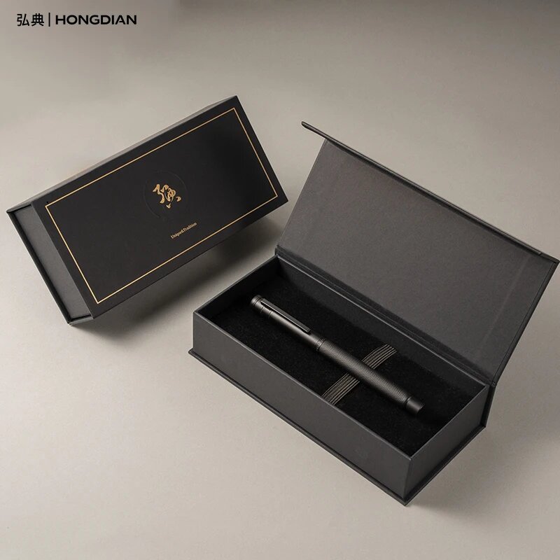 Хунский Hongdian 1850, перьевая ручка EF, Black Gold Gift Box