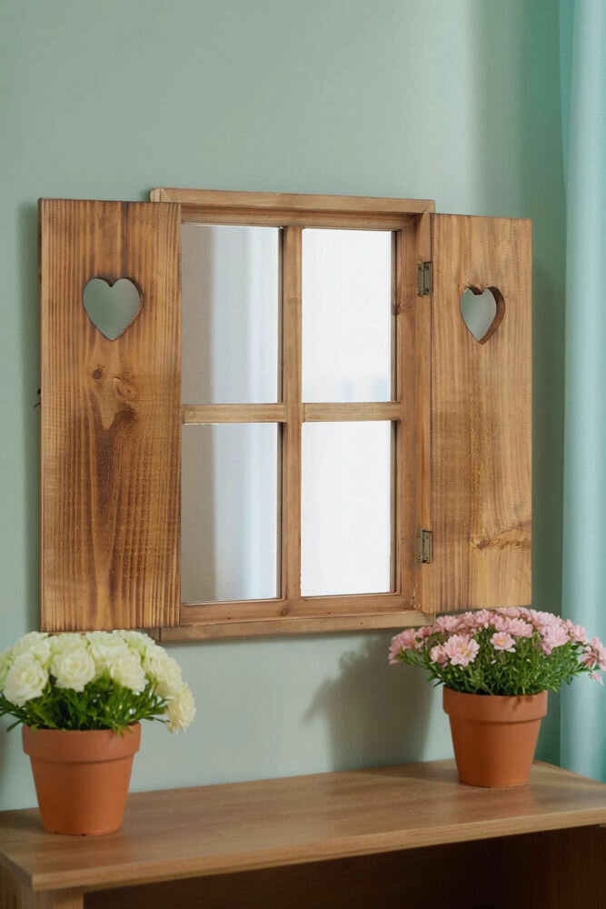 Декоративное настенное зеркало бастер, дерево, стекло, 45х31 см, Boltze 1021028