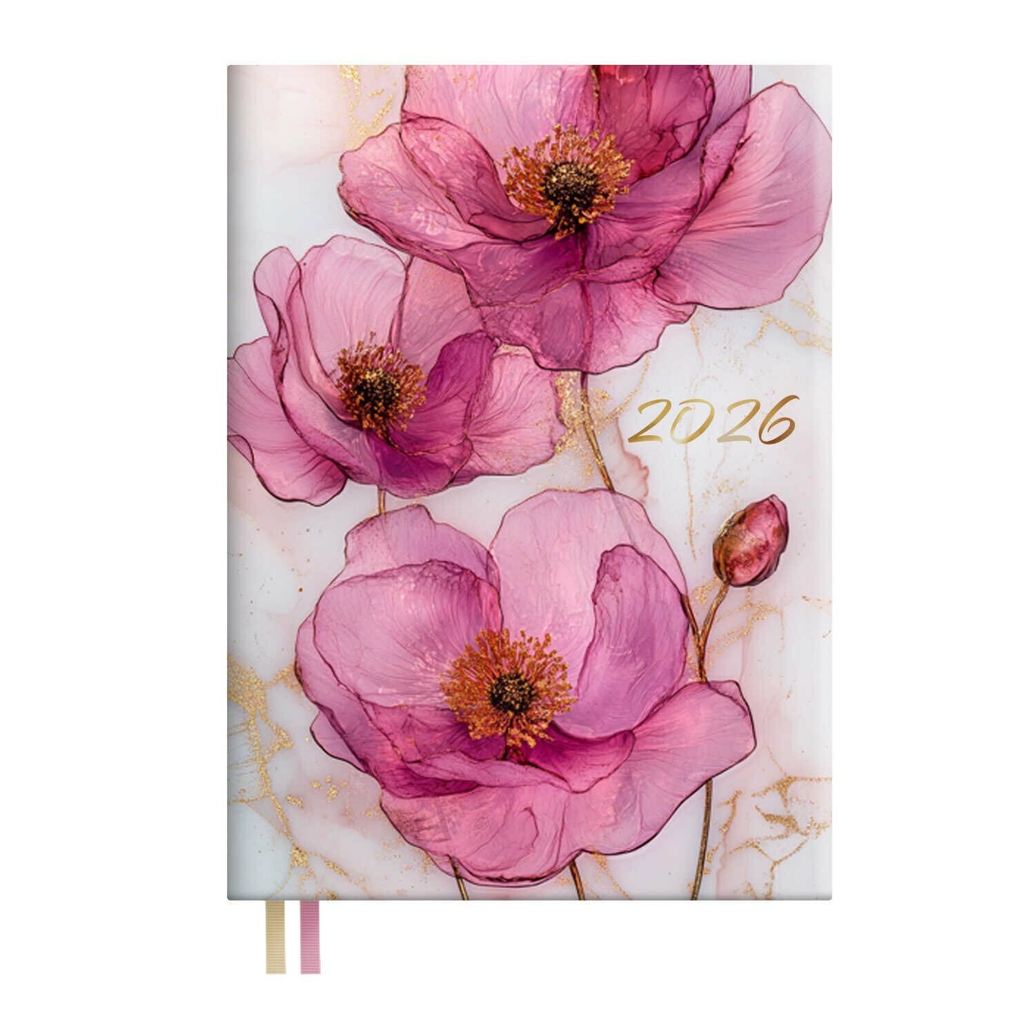 Ежедневник датированный 2026 год, А6+, 176 листов, "Наппа. Пионы"