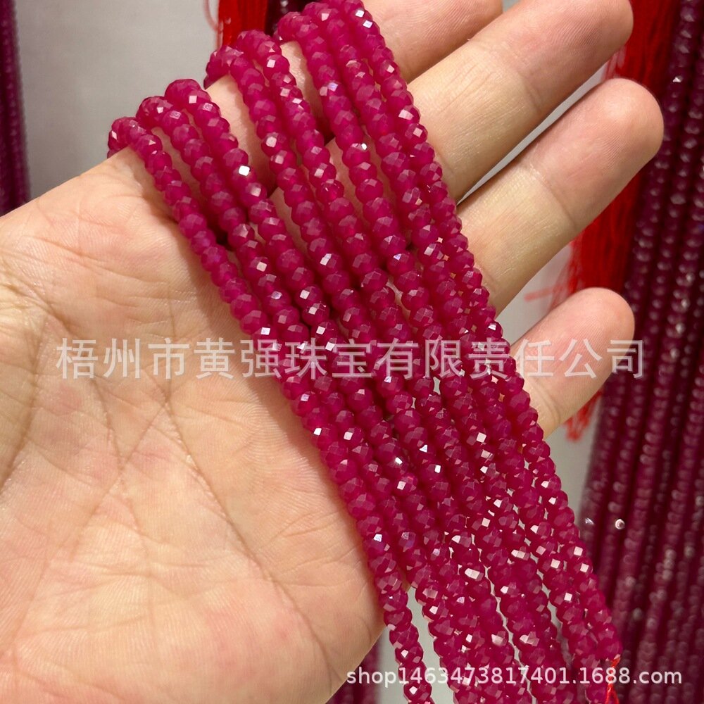 Лабораторно выращенные полупрозрачные рубиновые граненые бусины 3 мм, 3,5 мм, 4-6 мм, бусины в форме тыквы, свободные бусины для браслета.