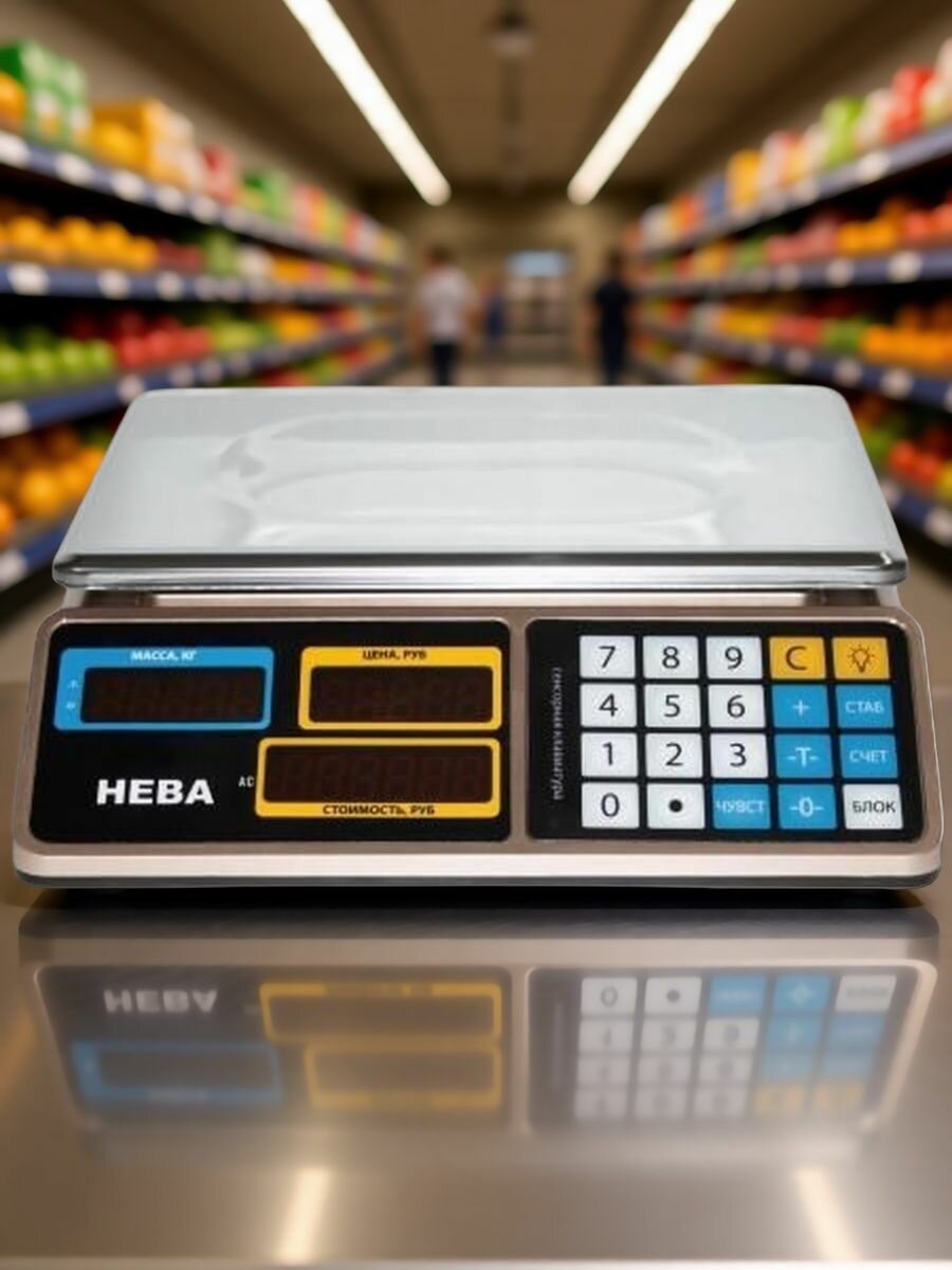 Весы торговые НВ-25-1/5-206ЖК до 25кг, от аккумулятора, с поверкой