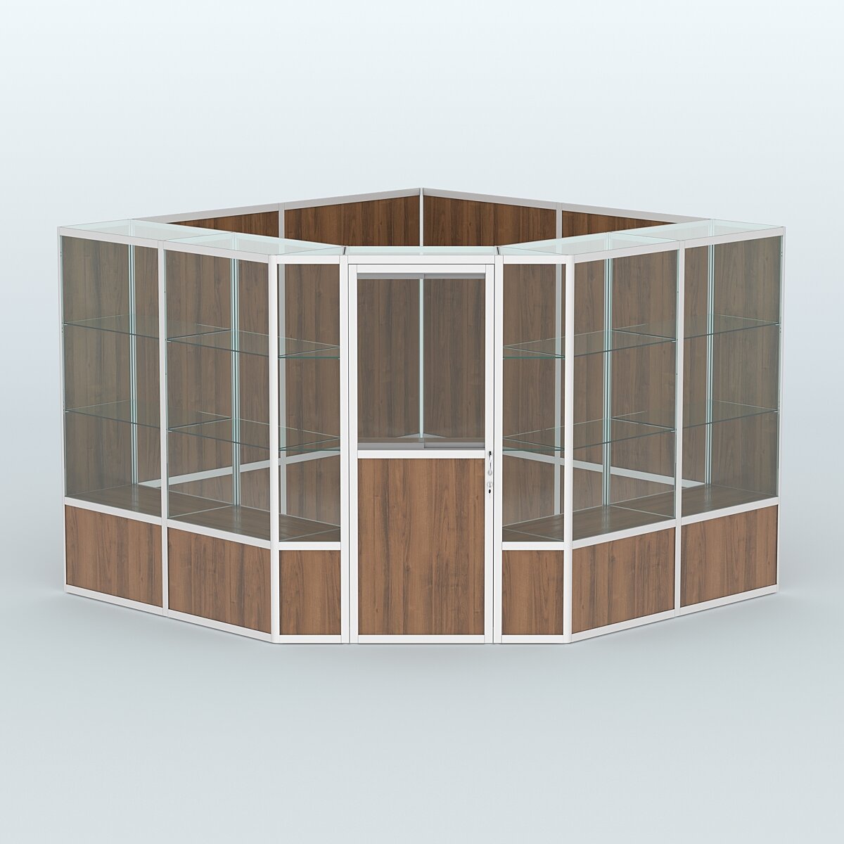 Павильон из профиля угловой №8б (9 кв. м), Орех