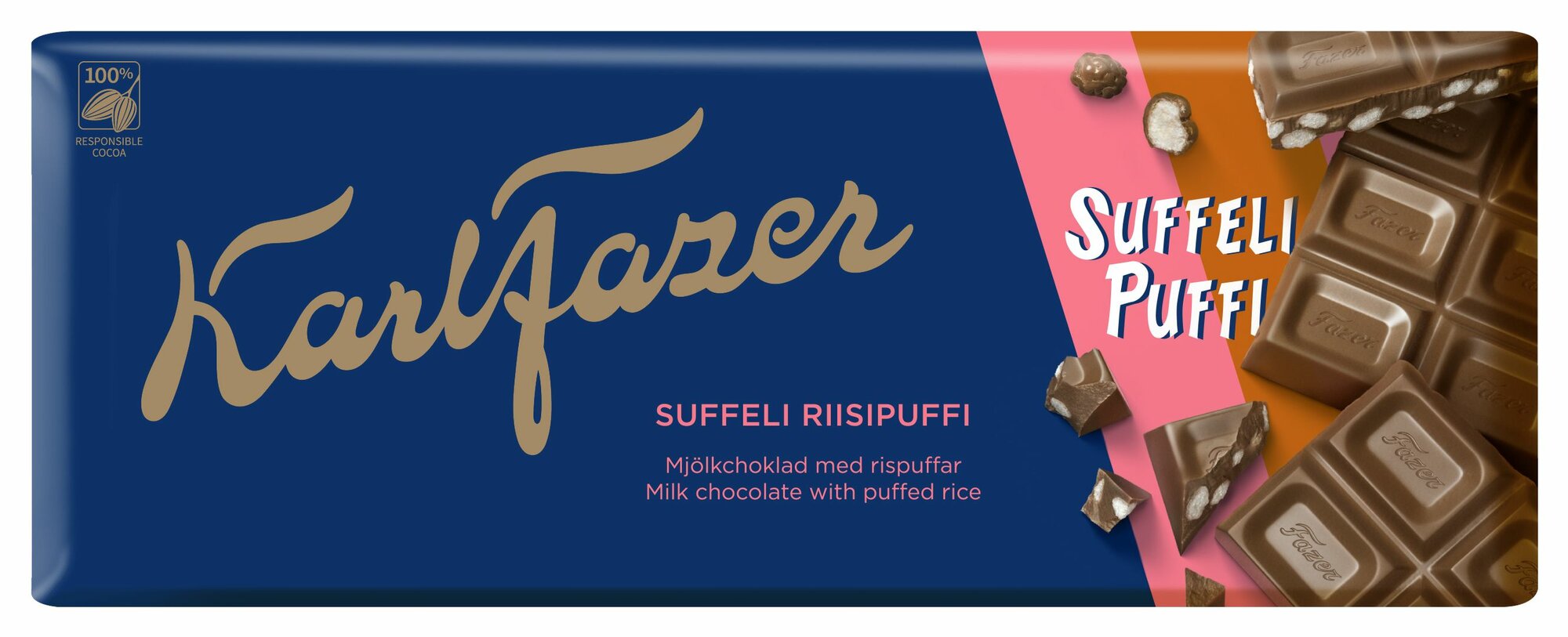 Шоколад Fazer Suffeli Riisipuffi молочный с воздушным рисом 180 г