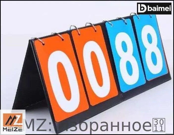 Двухцветное баскетбольное табло для подсчёта очков, сине-оранжевый откидной дизайн с цифрами