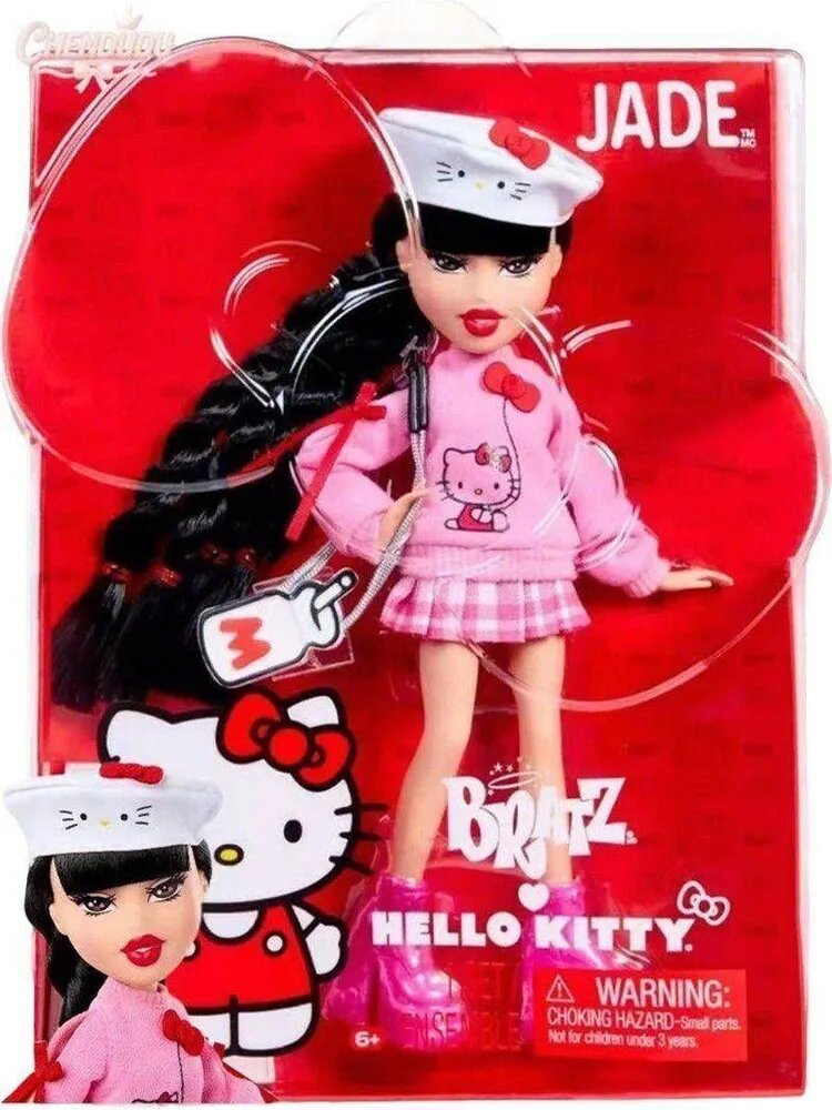 Кукла Bratz x Hello Kitty Jade Джейд 28см Коллекционная ABS пластик для детей от 6 лет