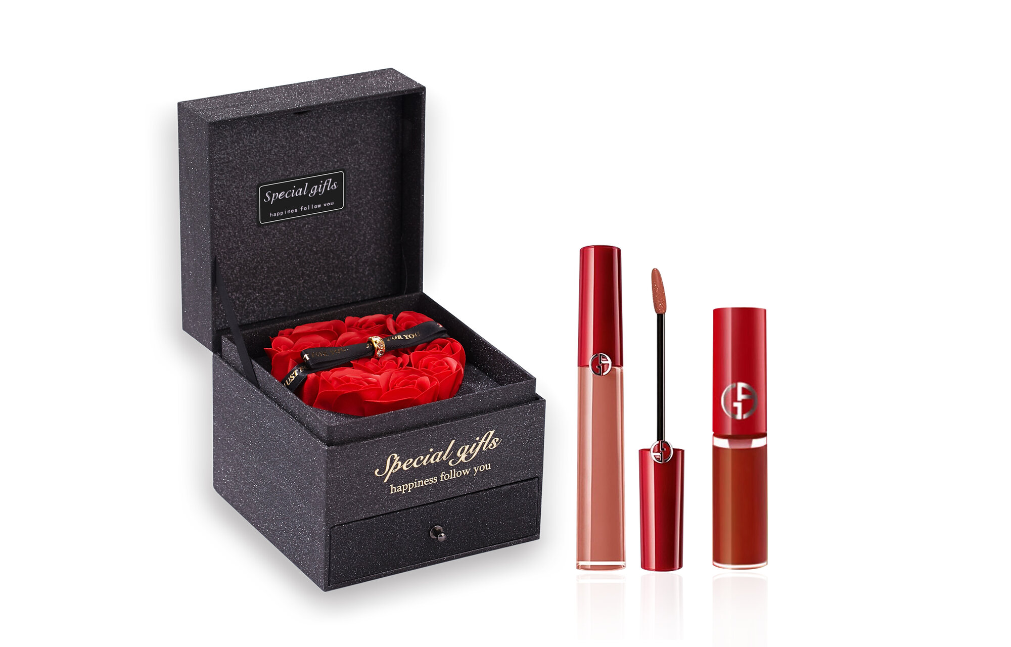 Помада матовая женская GIORGIO ARMANI Beloved, чёрная