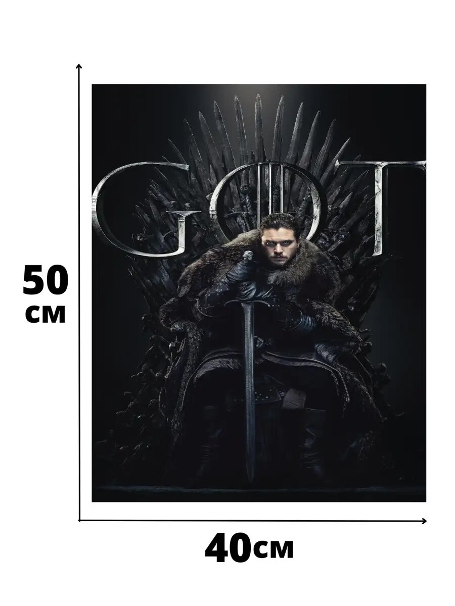 Постер Игра престолов, 40 x 50 см (без полей), материал бумага, без рамы