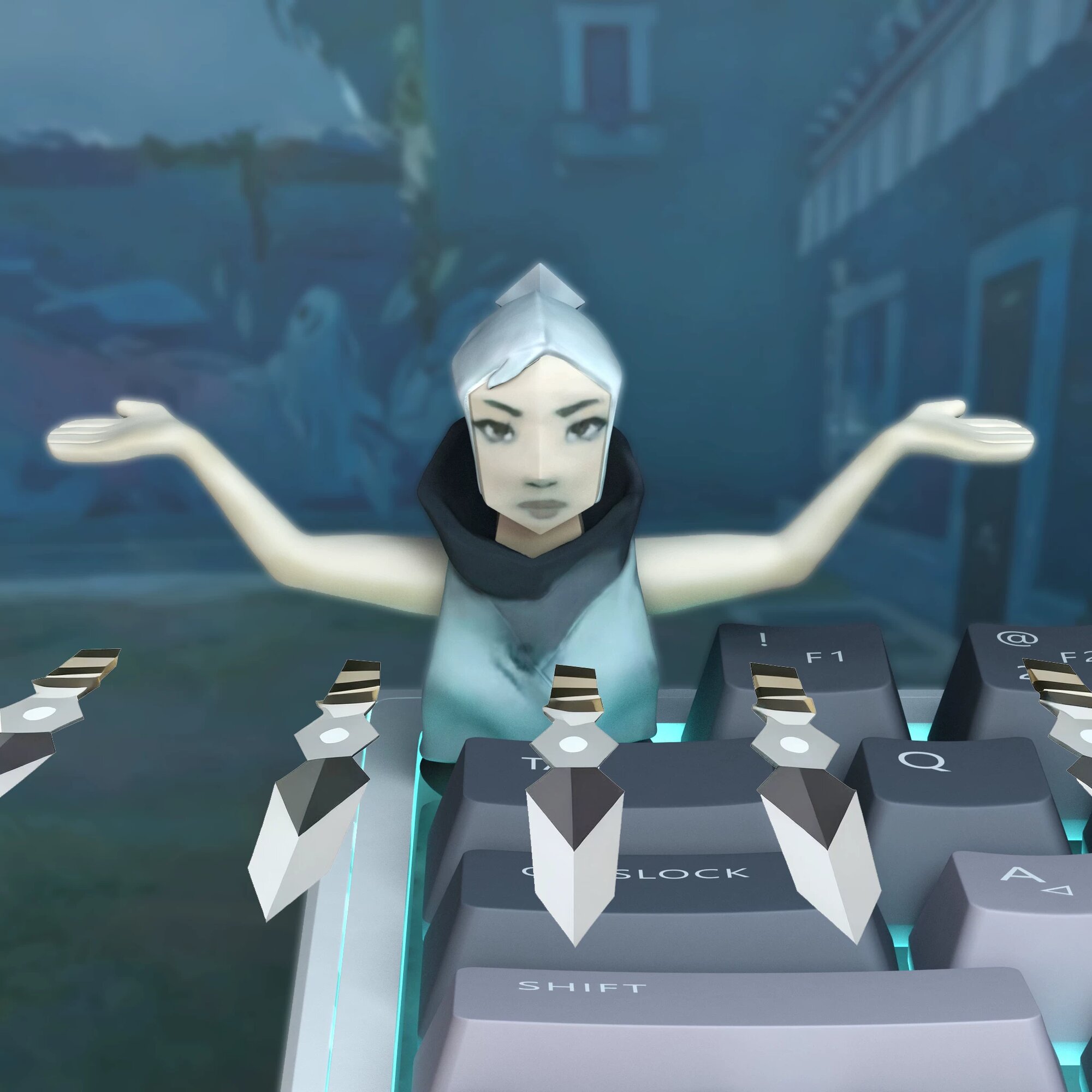 Крутые кейкапы Jett, кейкапы Jett, бесстрашные кейкапы для периферийных устройств, кейкапы для механических клавиатур.