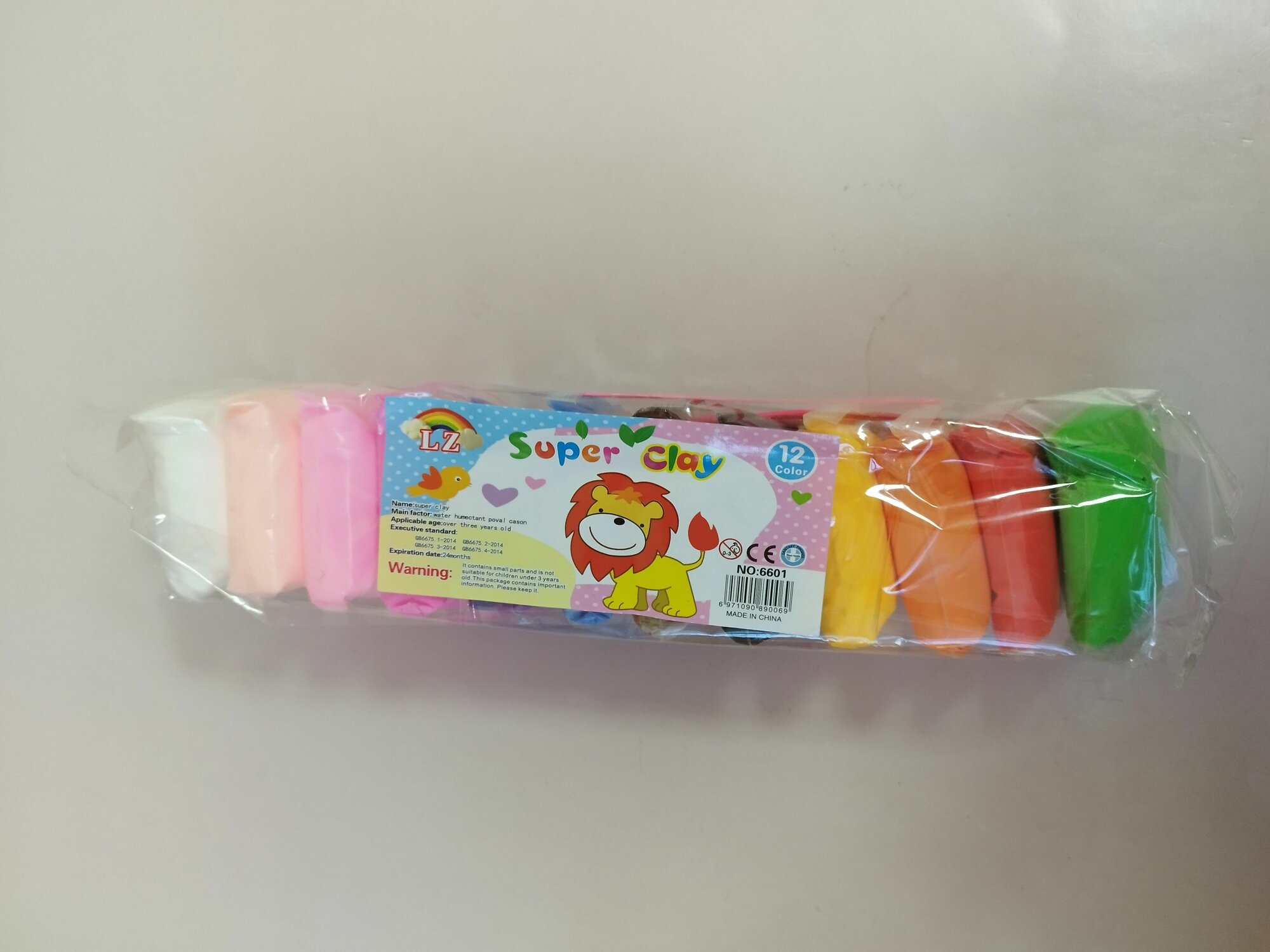 Воздушный пластилин для лепки 12 штук.