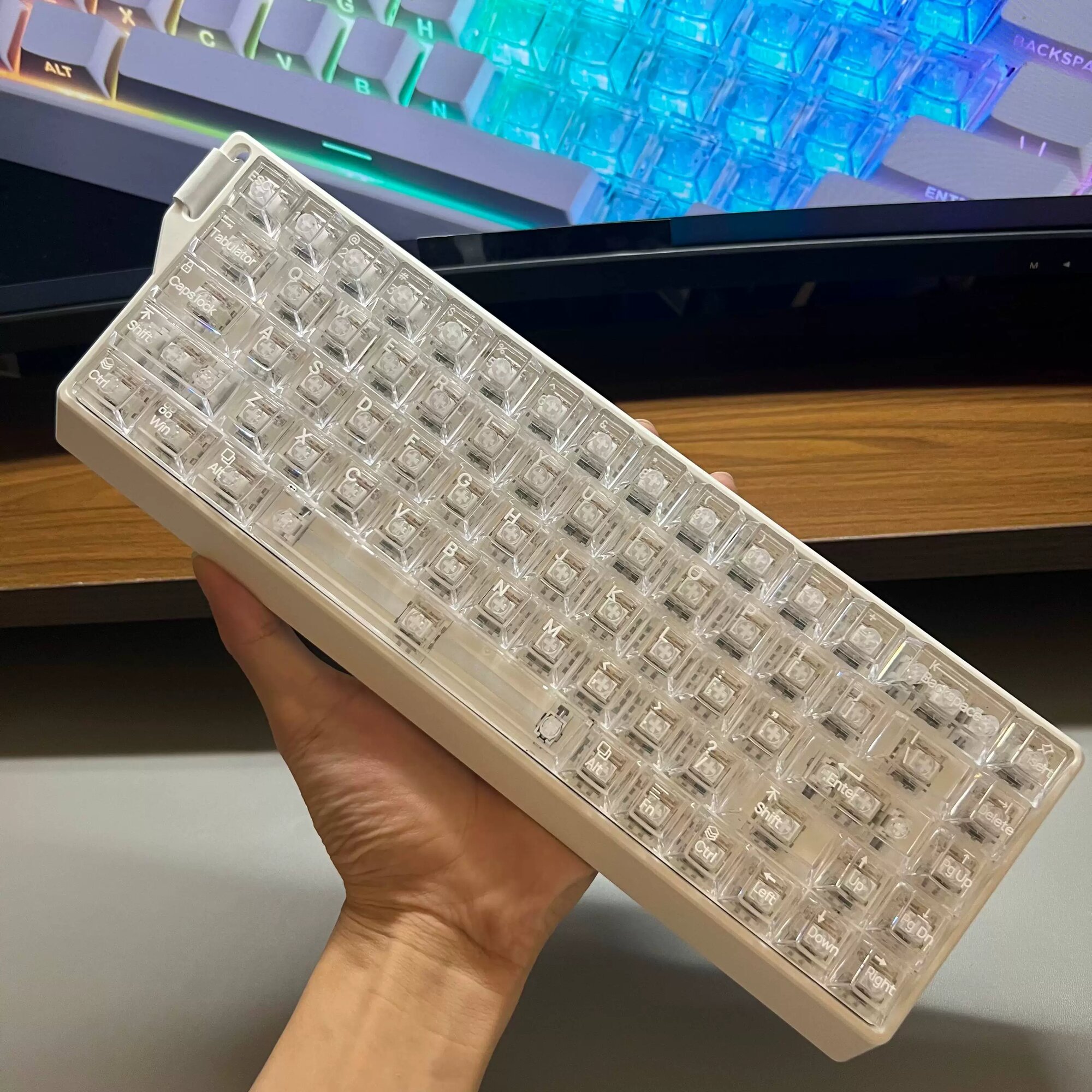 Ключевые капсюли WOOTING Ice Crystal Snow Mirror с белым шрифтом для механической клавиатуры, небольшой набор