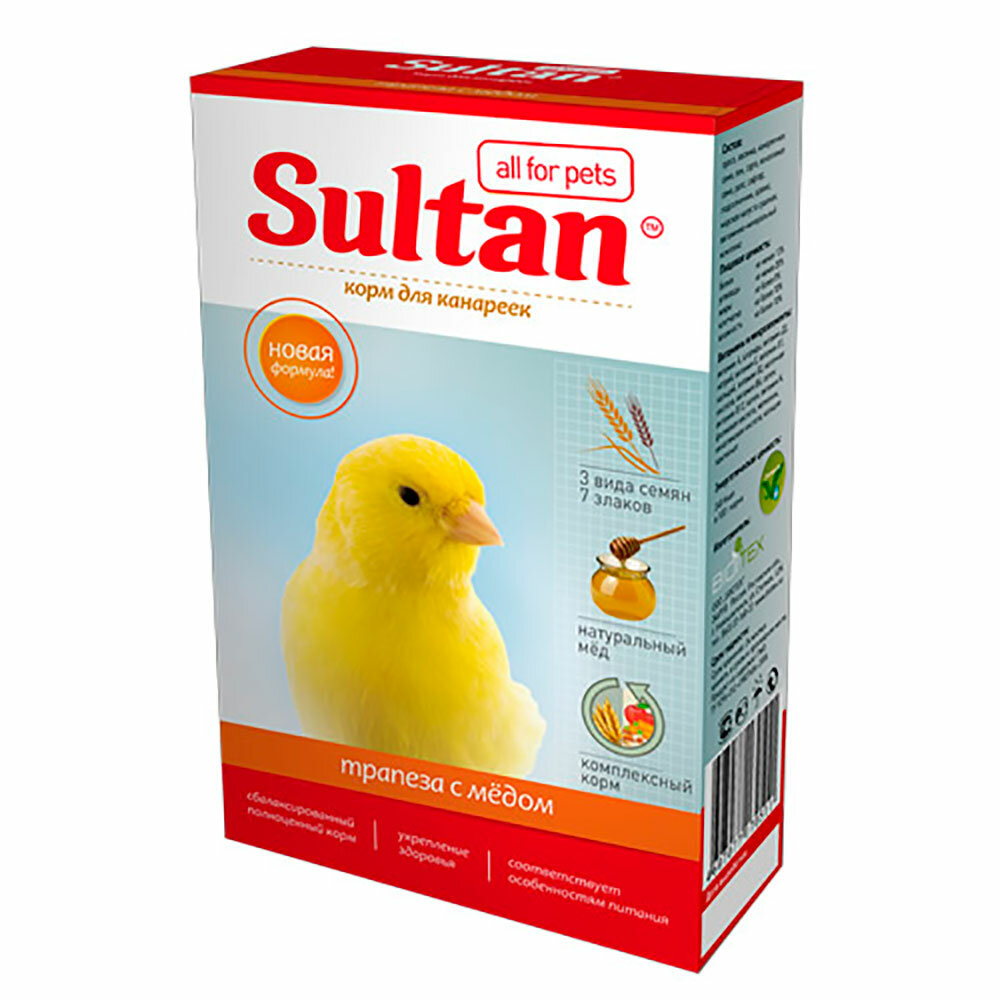 Султан новый для канареек 400г основной рацион 6247